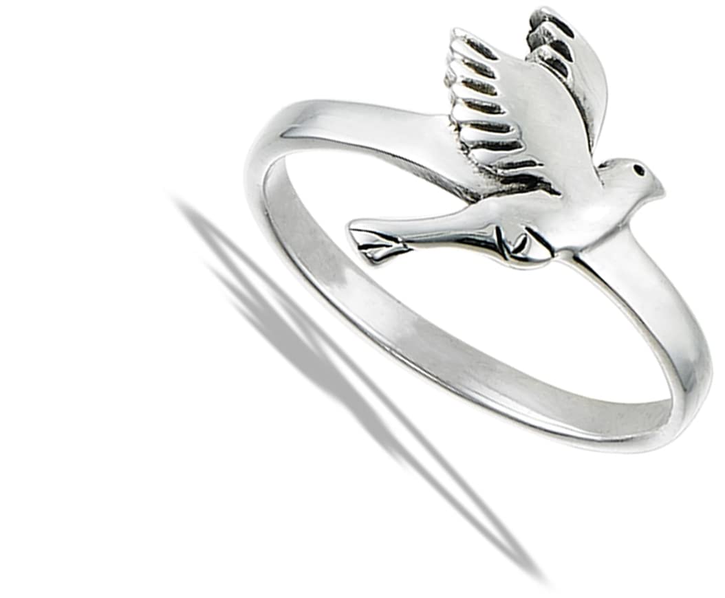Flying Dove Peace Freedom Love Ring New .925 Sterling Silver Band Size 6