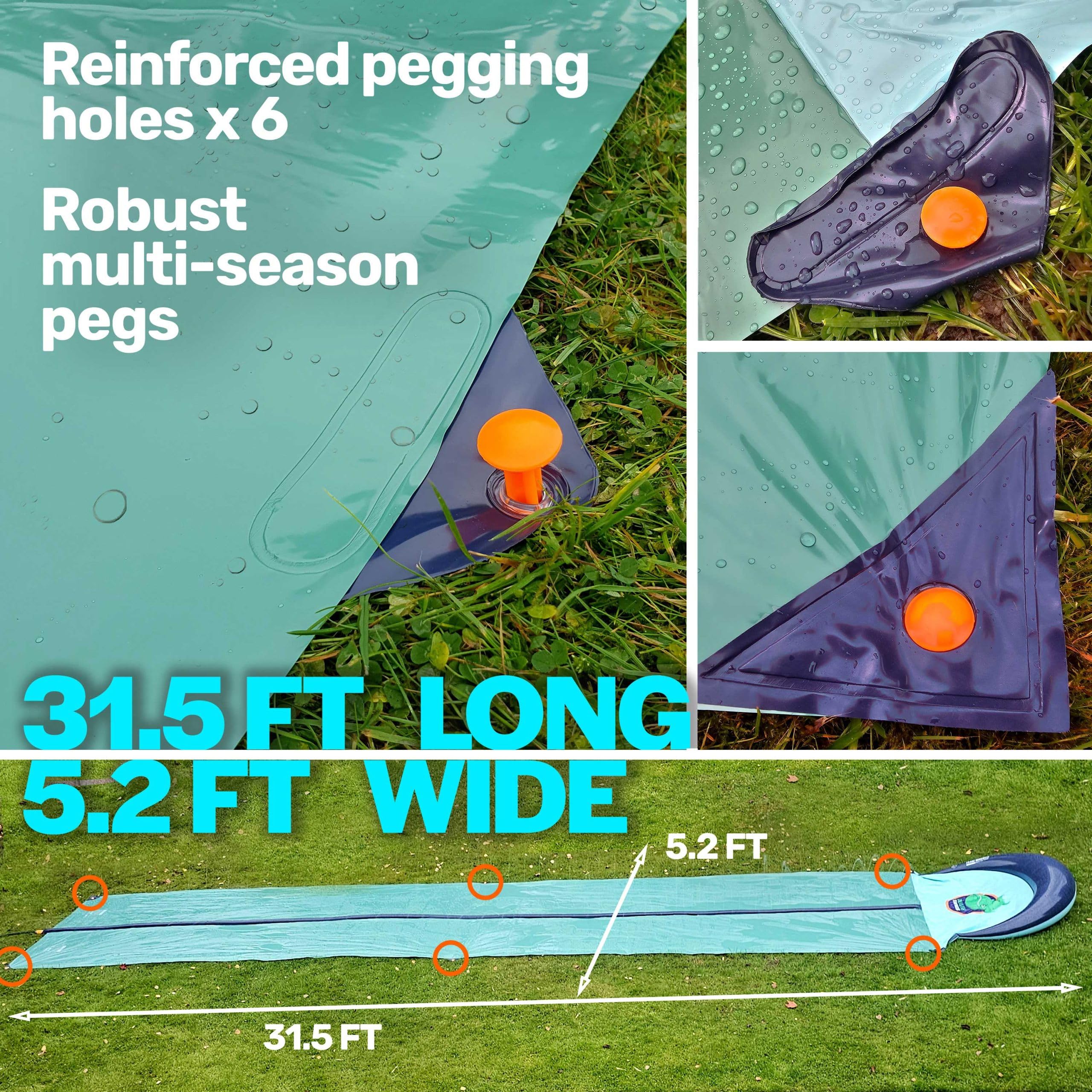 TEAM MAGNUS 31ft Slip and Slide Water Slide with Inflatable Crash Pad, Adjustable Sprinkler for Kids β Slip and Slide for Adults & Kids, Perfect for Backyard Fun