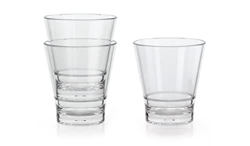 G.E.T. S-11-CL-EC 12 oz. Clear Rim-Full Stackable Glass, Break Resistant (Pack of 4)