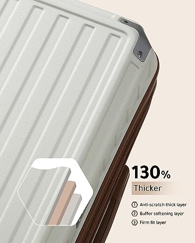 LUGGEX Carry On Luggage 22x14x9 Airline Approved - PC Expandable Hardside Luggage with Spinner Wheels - 4 Metal Corner Hassle-Free Travel