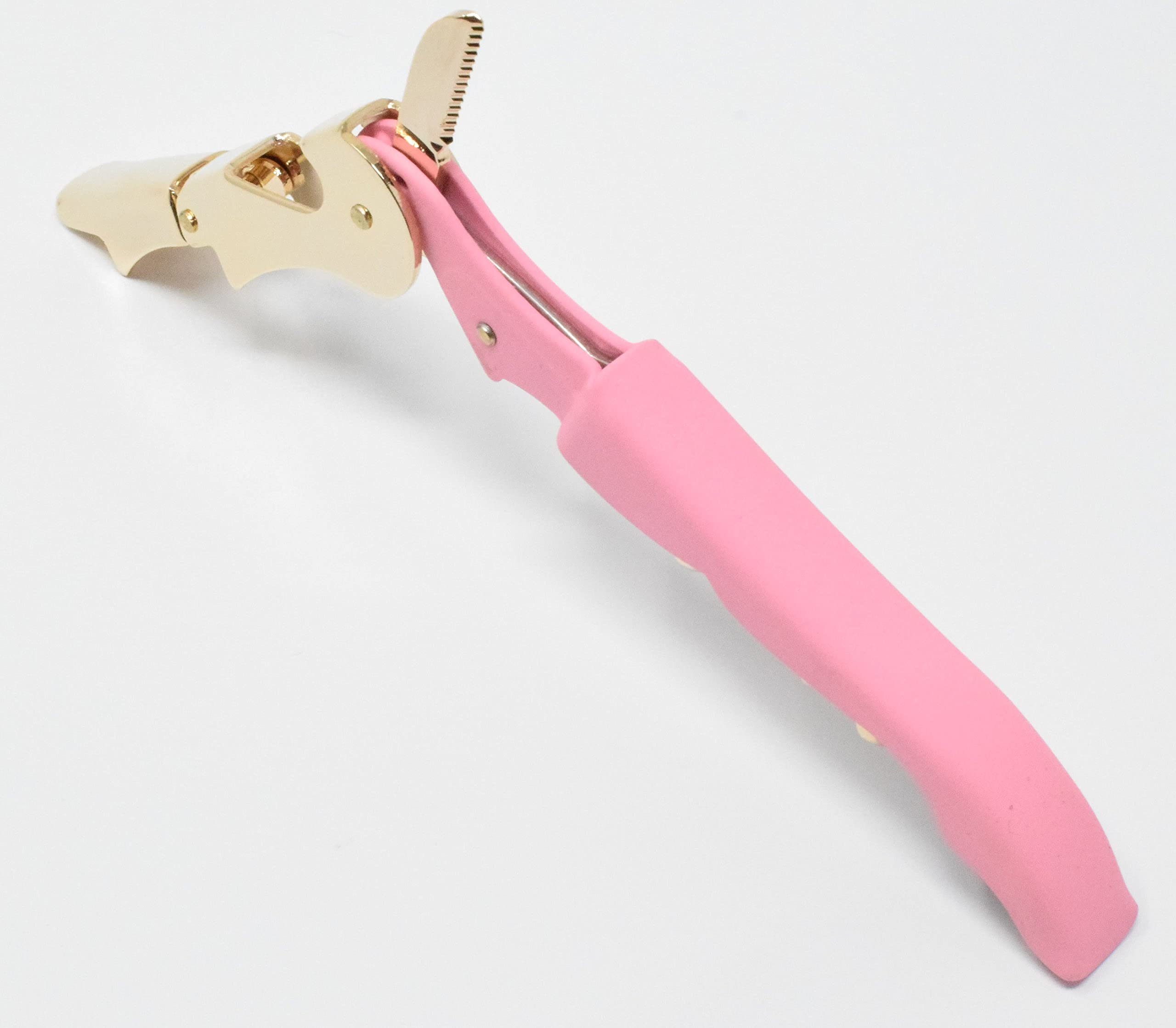Gold and Pink Soft Velvet Touch Waiters Double Hinge Corkscrew Wine Bottle Opener