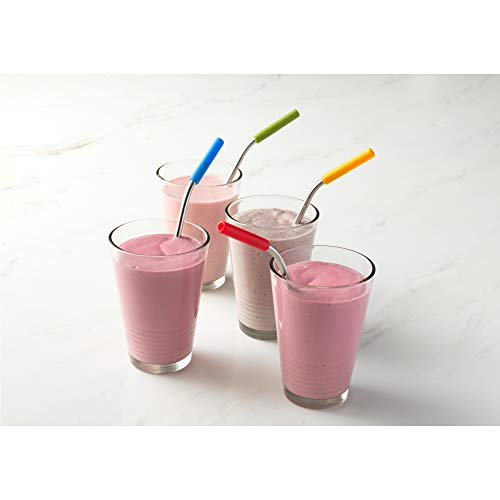 Good Cook Touch Stainless Steel Straws, 10 x 4.3 x 0.75, Assorted