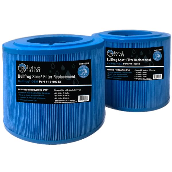 Hot Tub Things 2-Pack Bullfrog Spa Filter Replacements (Compatible with Wellspring 10-00282 Filters, 30 Coreless, Pleatco PBF40 PFB40M, Filbur FC-9900, PVT50W, Bullfrog spa Filters 10-00282)