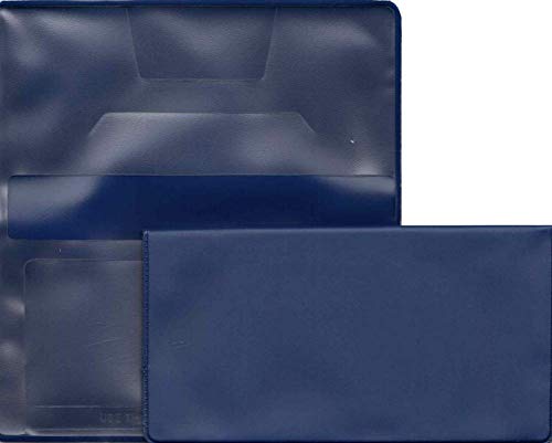 Easy Read Register Vinyl Checkbook Cover for Top Tear Personal Checks (Monaco Blue)