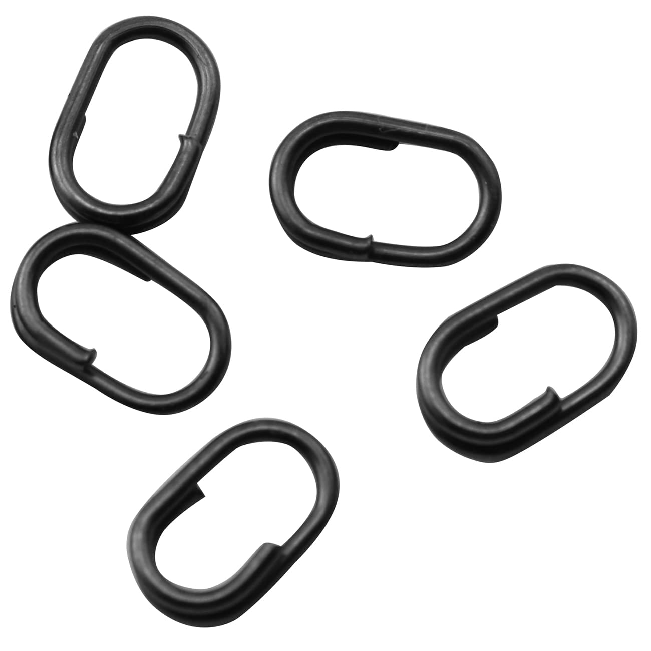 FMHXG 50pcs Oval Split Rings Swivel Fishing Tackle Connector Stainless Steel Double Loop Artificial Lure Connector 5mmx8mm