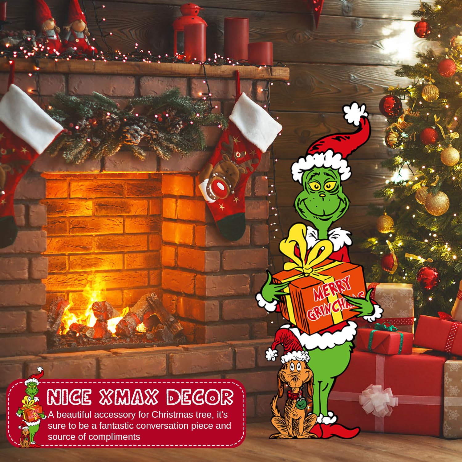 Large Funny Christmas Decorations, 39 * 15 Inches, Christmas Classic Cardboard Cutouts for Xmas Home Decor (Style 1)
