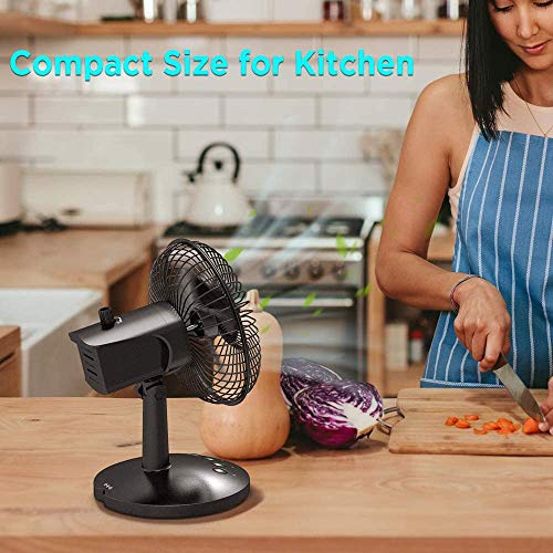 EasyAcc Oscillating Fan Battery Table Fan 6-16 Hours USB Desk Fan 3 Speeds Enhanced Airflow Portable Mini Fan with Adjustable Head Personal Cooling Fan for Travel Camping Office BBQ Hurricane