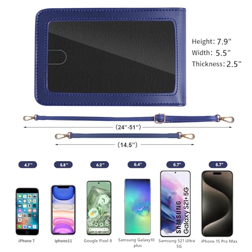 Crossbody Phone Bag for Women, Touch Screen Purse Silver Cellphone Shoulder Bags Card Holder Wallet Purse