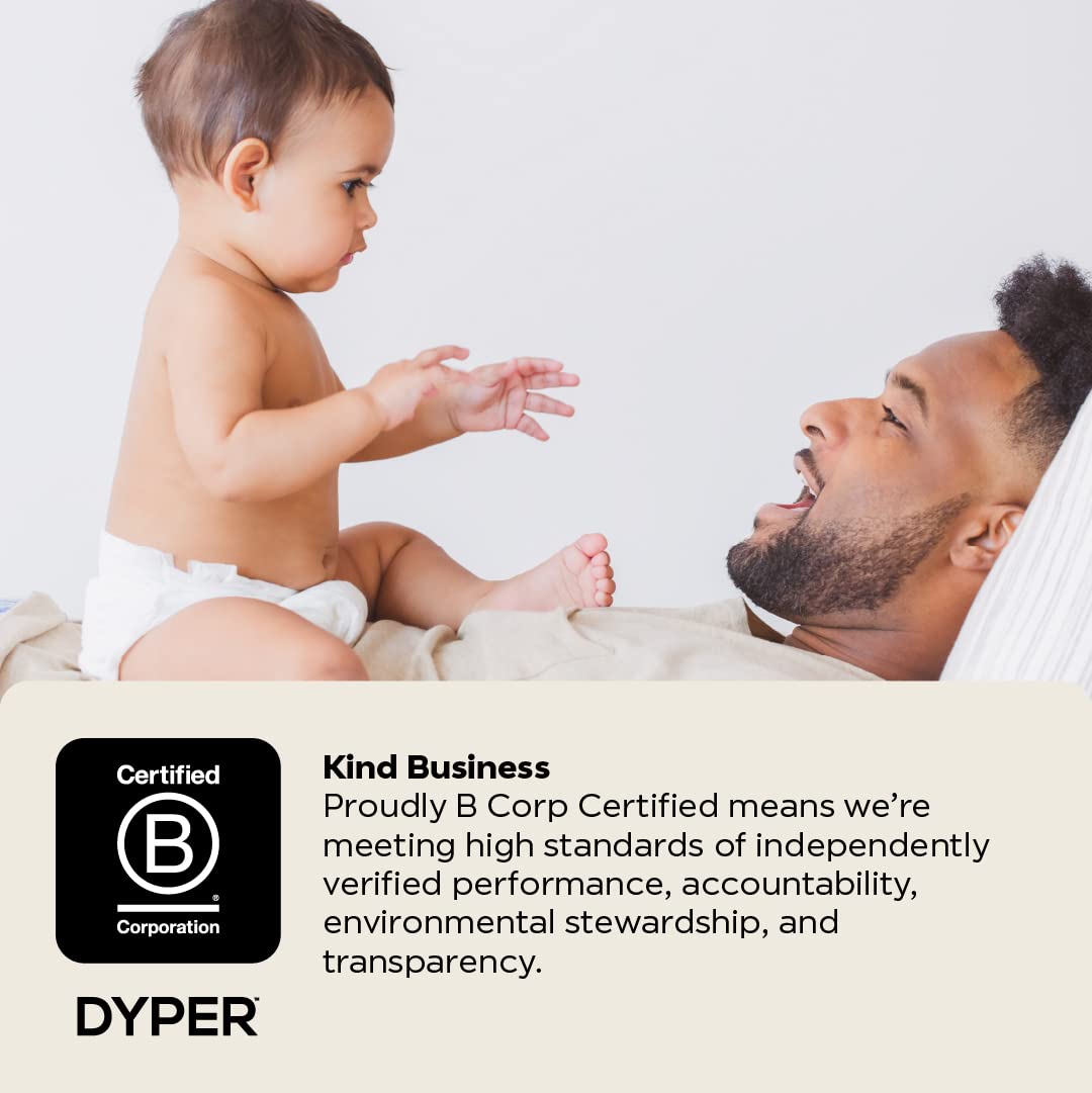 DYPER Viscose from Bamboo Baby Diapers Size 2, 56 Count, Unscented, Hypoallergenic, Plant-Based Materials, Absorbent, Safe, Versatile, Responsible