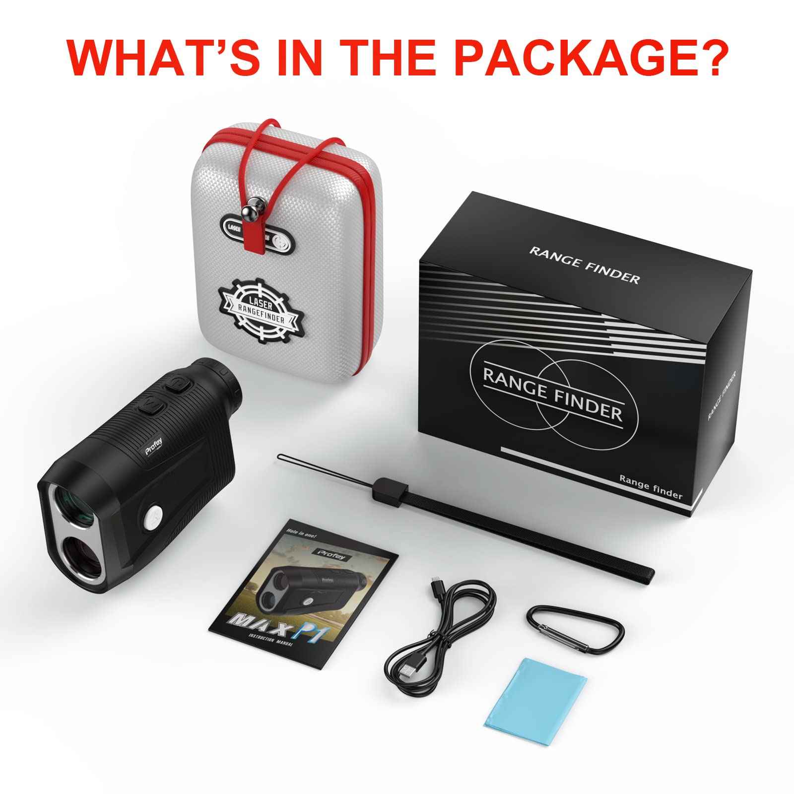 Golf Rangefinder Magnetic, Profey Rechargeable Laser Rangefinder with Slope ON/Off, 900 Yard 6X Range Finder Golfing, Flag Lock with Pulse Vibration,Fast Scan Focus,Gift Case for Golfers