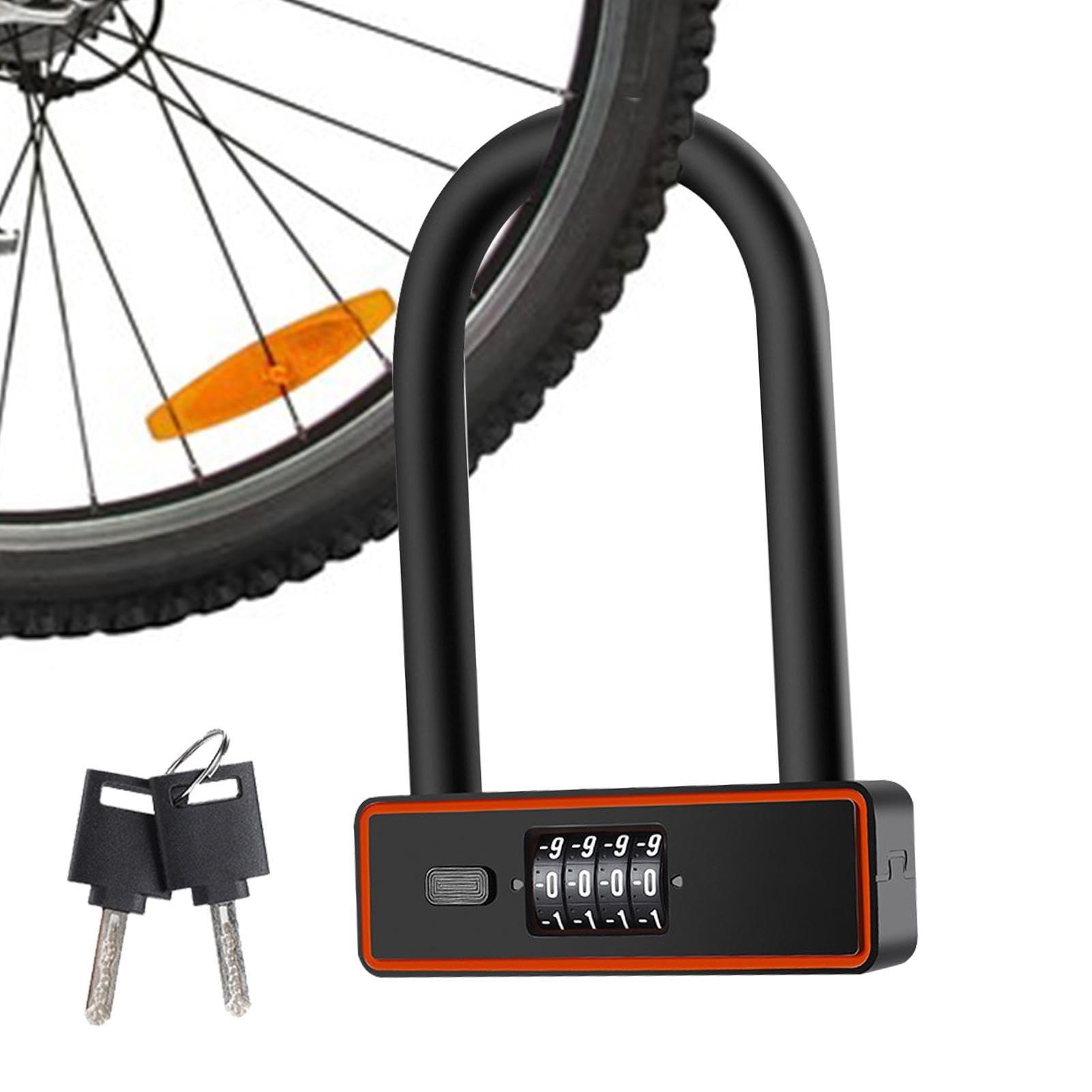 EEASSA U Lock, Motorcycle Wheel U Lock, Anti Theft U Lock Lock, Weather Proof Bicycle U Lock, 4 Digit Resettable Combination U Lock, Easy Carry Lock, Protect Scooter Tire Key U Lock