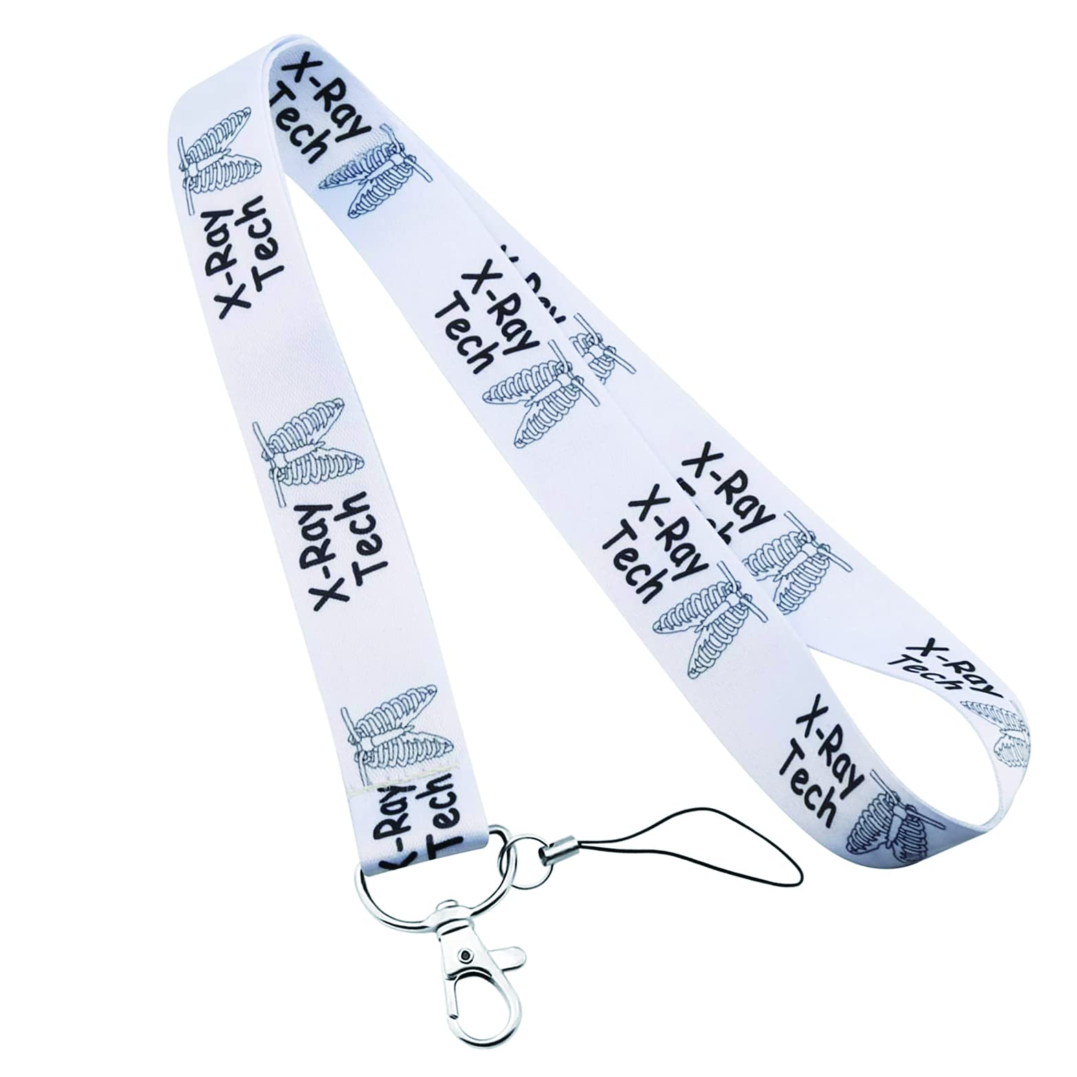 FEELMEM Radiology Tech Jewelry X-Ray Tech Lanyard Key Chain ID Card Holder Clip Medical Ultrasound Tech Gifts Radiologist Gift for X Ray Technician Radiographer (X-Ray Tech)
