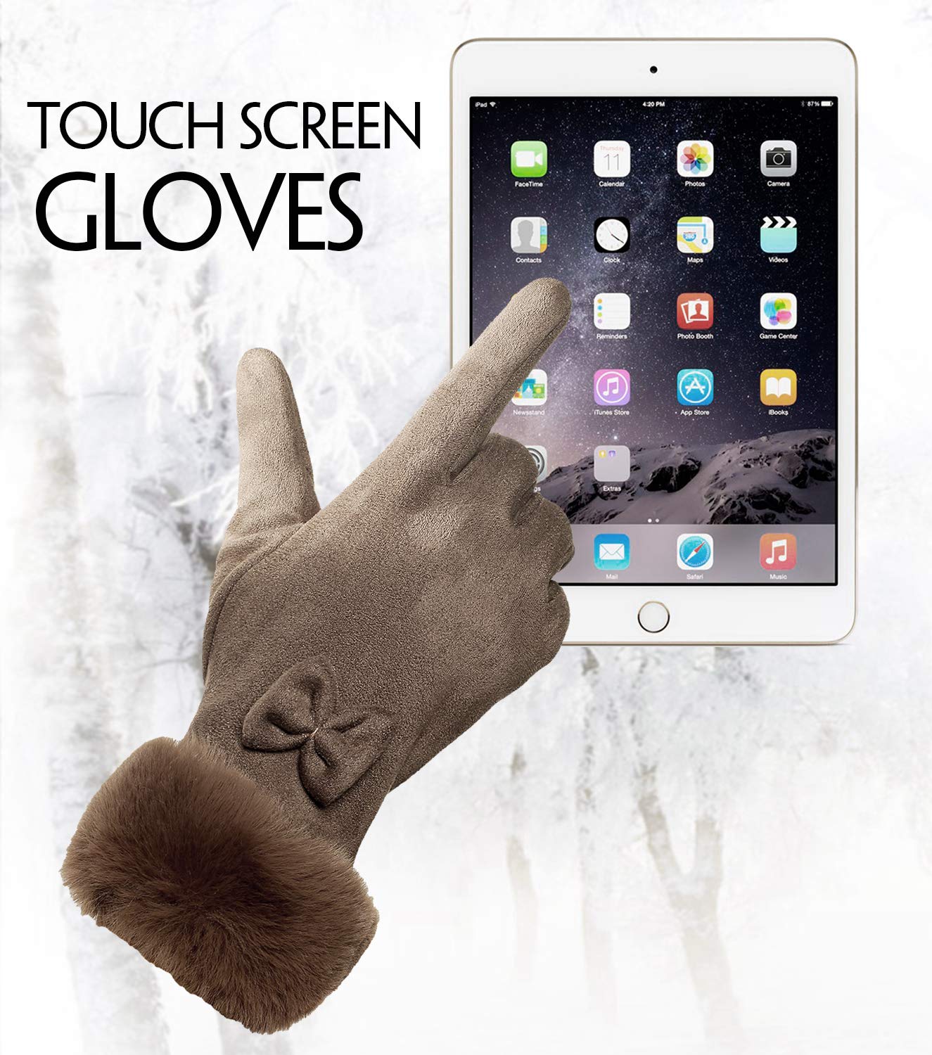 Diravo Womens Winter Gloves Touchscreen Texting Warm Lining Cold Weather Gloves Christmas Gifts