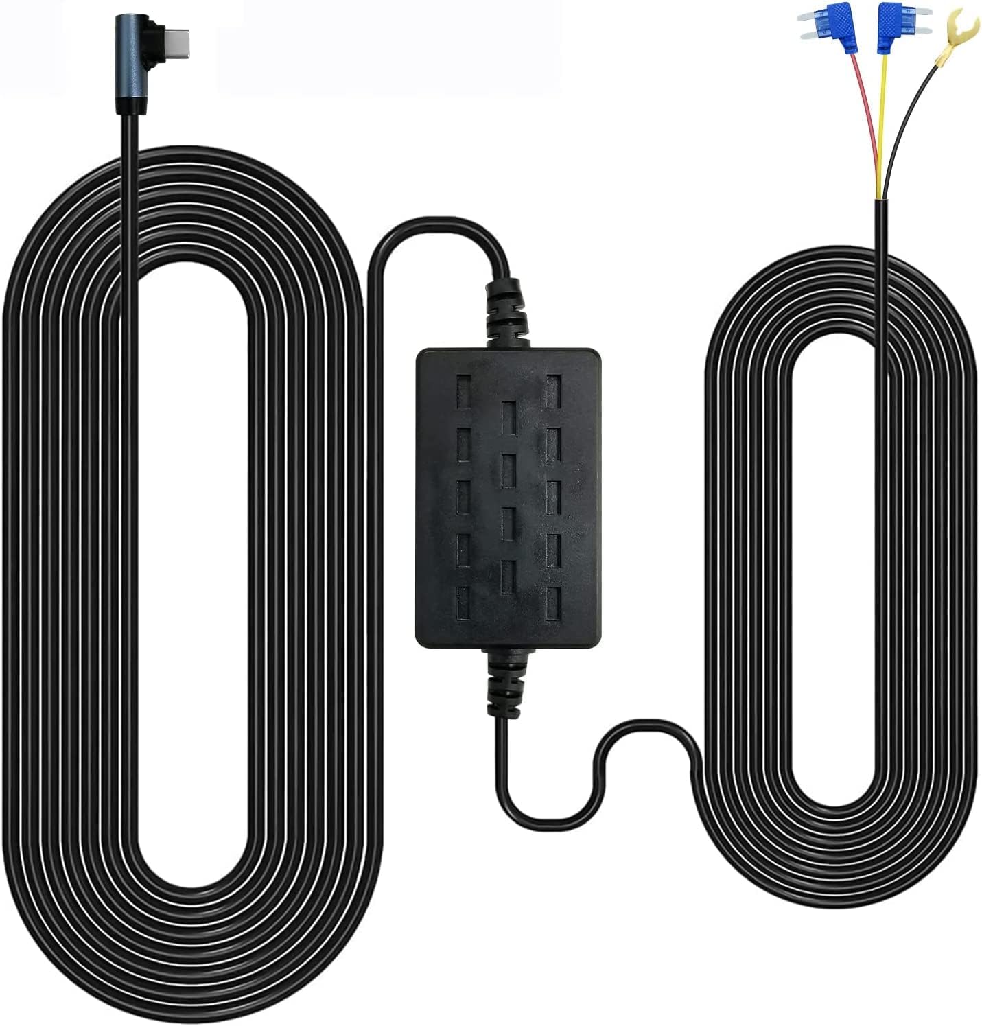 EUKI Dash Cam Hardwire Kit, Acc Hard Wire Car Camera Charger Cable Kit 12V- 24V to 5V Car Dash Camera Charger Power Cord with Battery Drain Protection(20Ft)