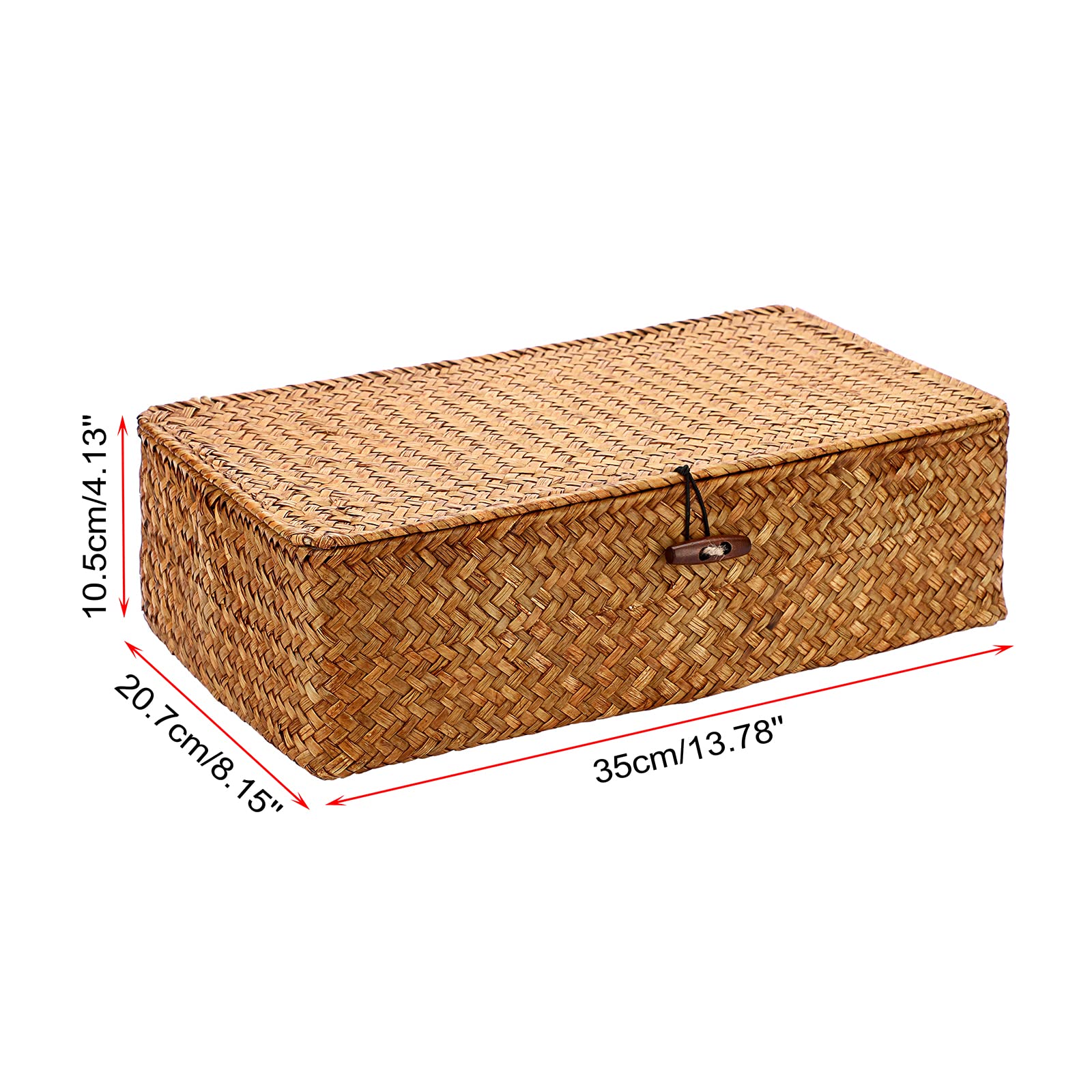 ELLDOO Tea Bags Box with Lid, Wicker Rattan Sugar Packet Holder Coffee Station Condiment Organizer Countertop Storage Desk Baskets for Pantry Coffee Bar Shelves, 8 Grids