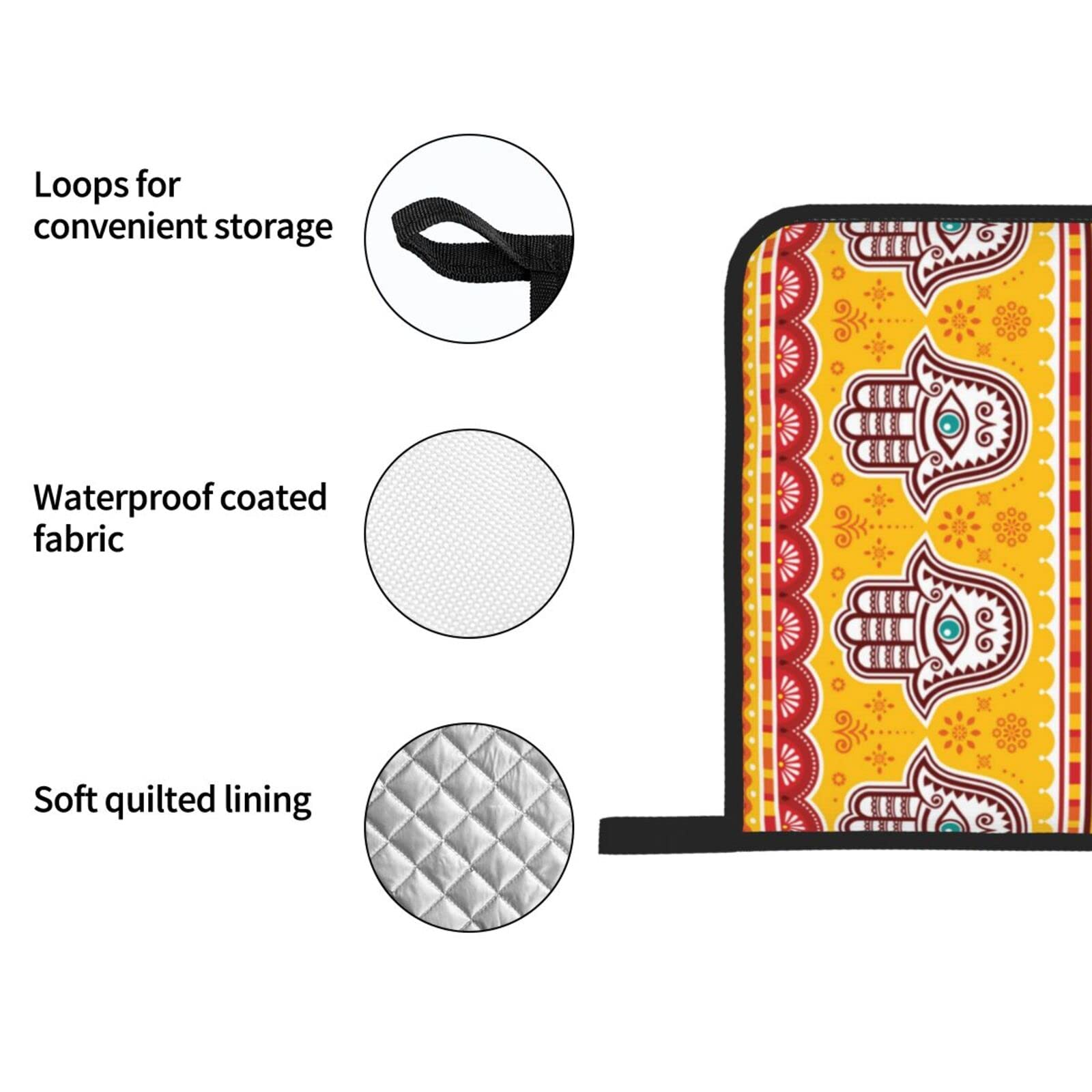 EZDNAGP 4pcs Oven Mitts and Pot Holders Sets Oven Kitchen Gloves Hot Pads for Cooking BBQ Baking Grilling - Pakistani Indian Evil Eye Hamsa Hand