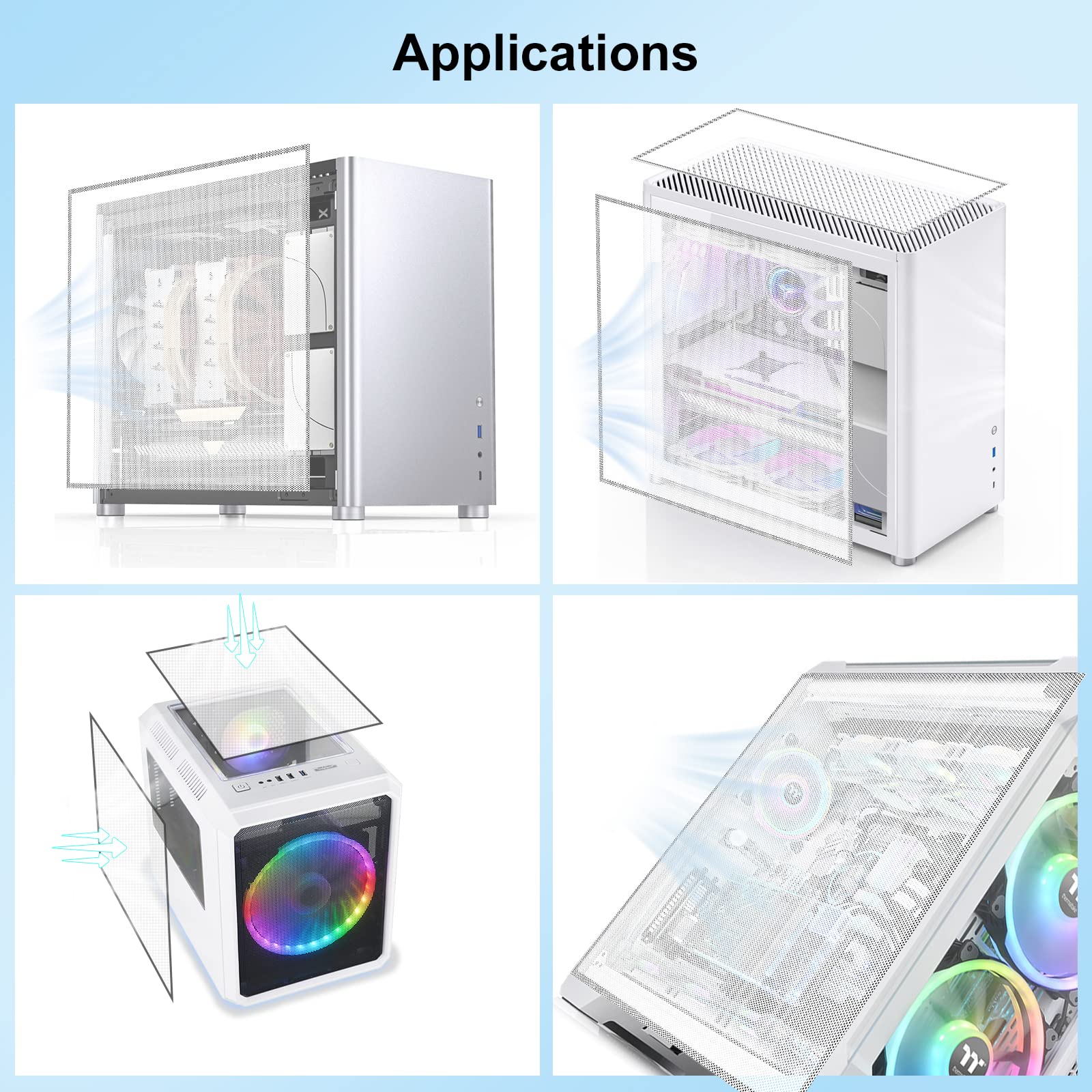 Fan Dust Mesh Filter Magnetic Frame PVC Computer PC Case Fan Dust Proof Filter Cover Grills (500 * 500MM 1PACK WHITE)