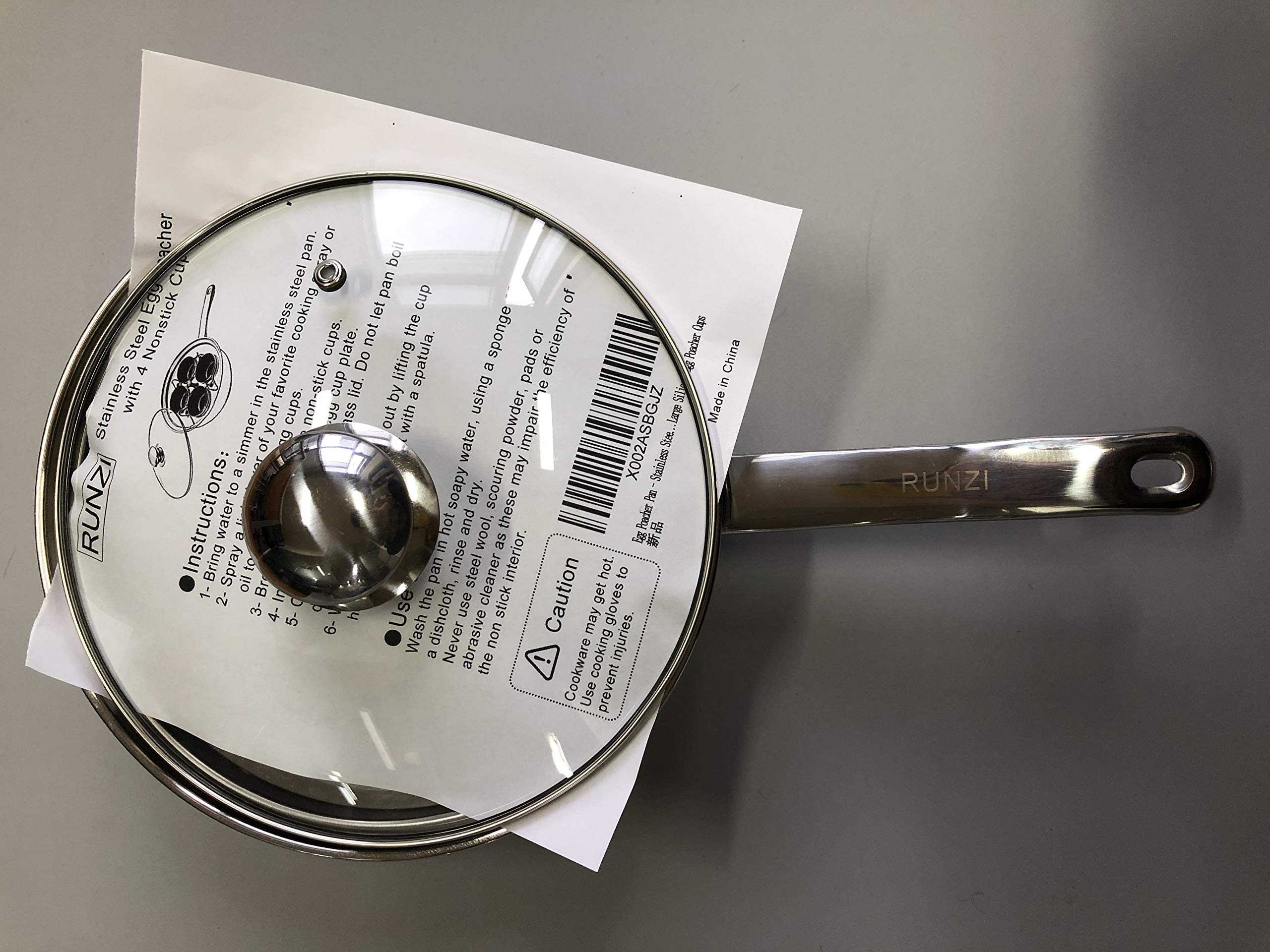 Egg Poacher Pan - Stainless Steel Poached Egg Cooker β Perfect Poached Egg Maker β Induction Cooktop Egg Poachers Cookware Set with 4 Nonstick Large PFOA FREE Egg Poacher Cups and Silicone Spatula