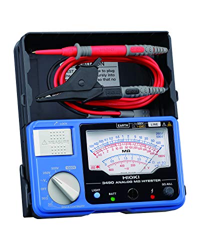 Hioki 3490 Analog Megohm HiTester, 4000 Megohms Resistance, 250V, 500V, 1000V DC Test Voltage