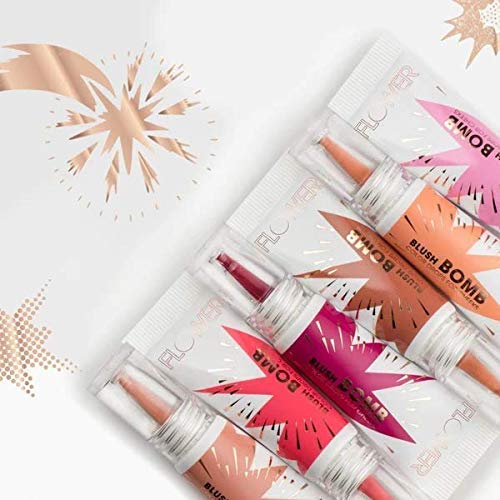 FLOWER Beauty Liquid Blush Makeup Bomb Color Drops -Silky Lightweight Formula + Gel Cream Blush for Cheeks - Radiant + Glossy Finish - Buildable + Lightweight Formula - Cruelty-Free + Vegan (Bubbly)