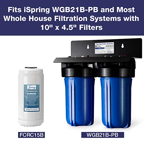 iSpring FCRC15B Lead Reducing Replacement Filter, Ultra High Capacity, 10"x4.5", Fits Whole House Water Filtration System WGB21B-PB, 4.5"x4.5"x10", White