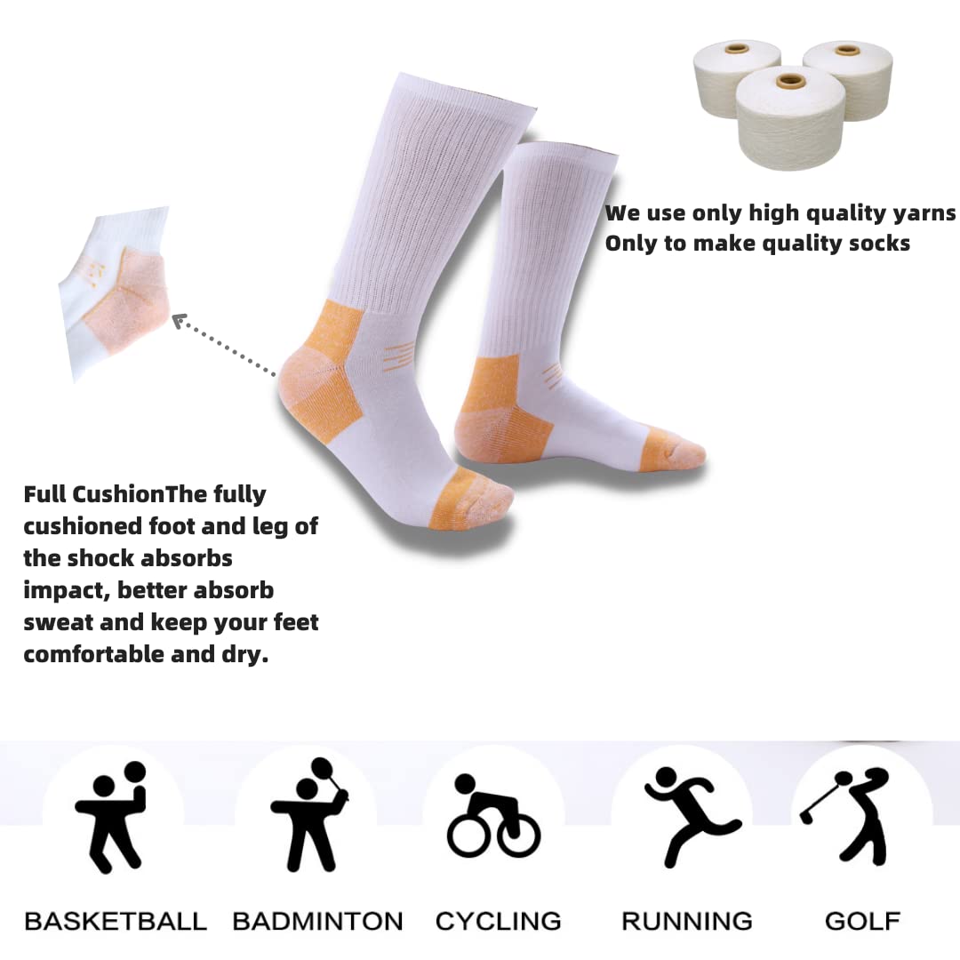 Eiyebisi Men's 10P-Value Pack Athletic Crew Socks Men Cushion Casual with Moisture Wicking Work Socks