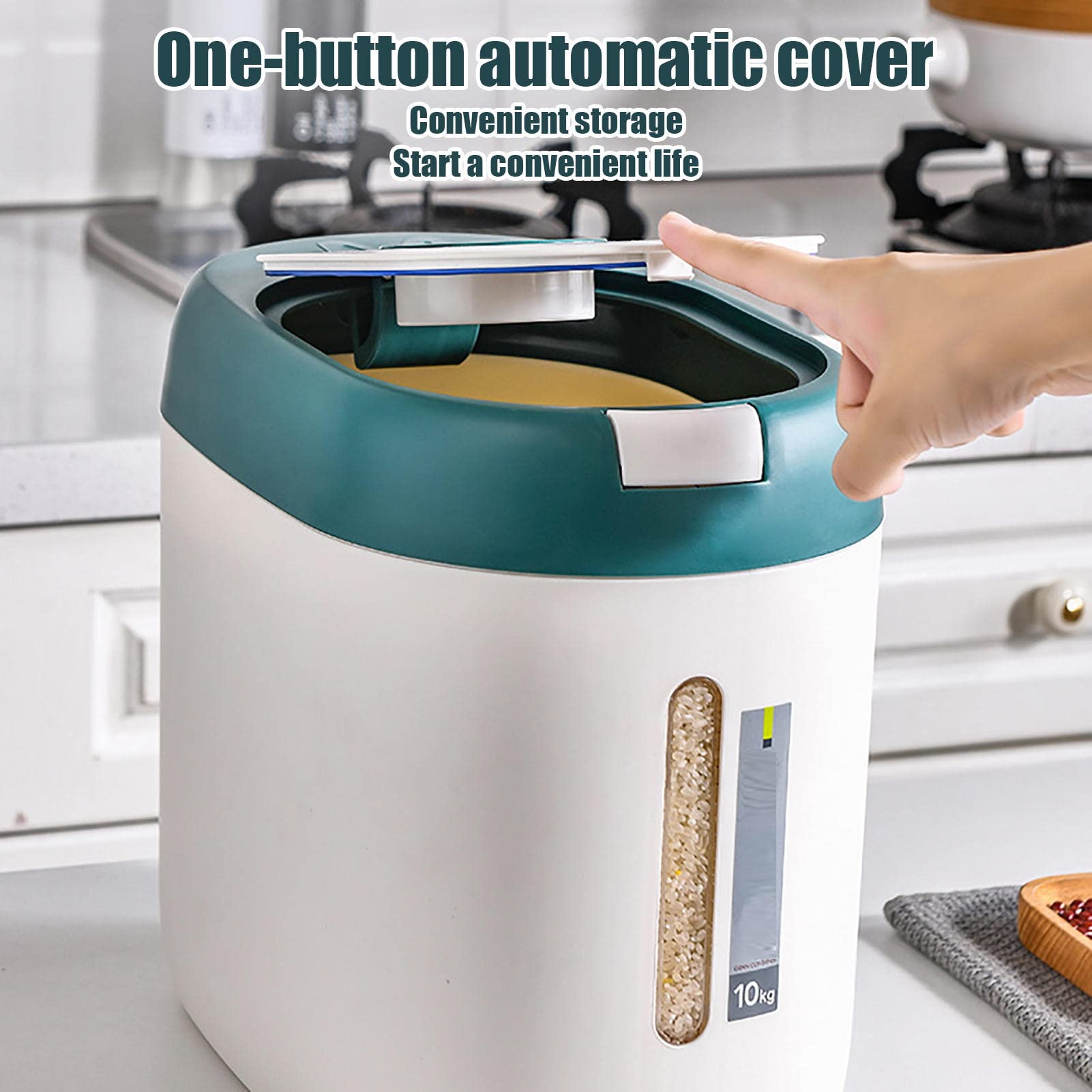 Household Thickened Rice Storage Container, Large Capacity Rice Storage Container, Rice Container, Rice Dispenser 25 pounds, Dry Food Storage containers, Suitable for Whole Grains, pet Food
