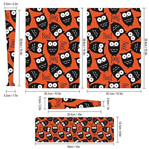 Halloween Cute Owls Full Protective Skin Cover Design Wrap Decal Sticker Compatible with PS5 Digital Edition Console and Controller