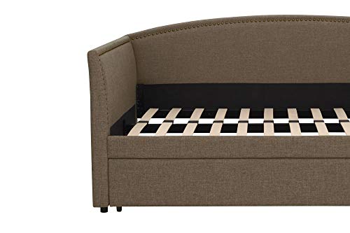 DHP Clara Linen Daybed with Trundle Set, Sofa Bed, Twin Size Frame, Oatmeal