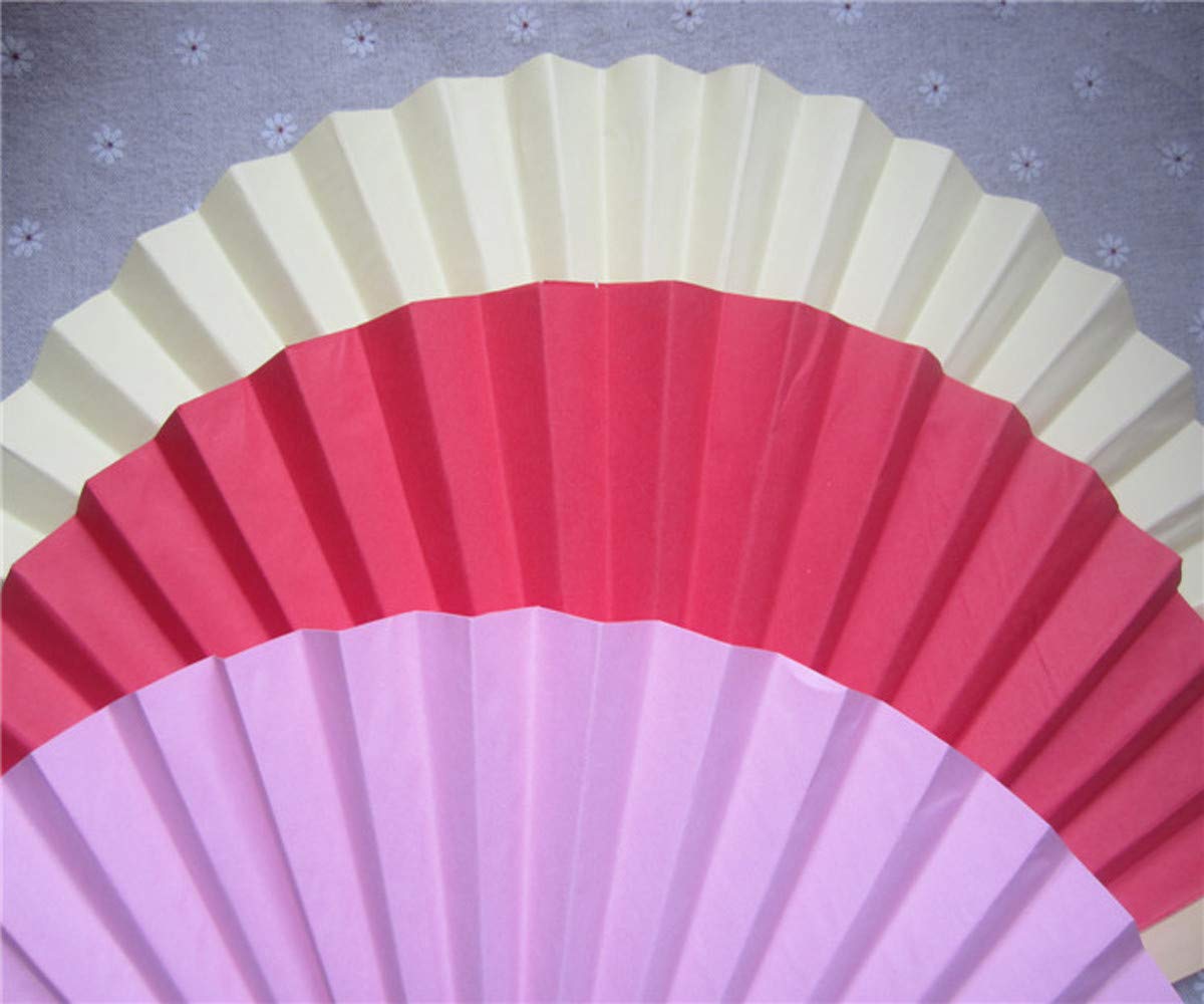Folding Fan Hand Held Fan Chinese Style Traditional Hand Held Fan Paper Folding Paper Fan Party Wedding Decor (Color : H)