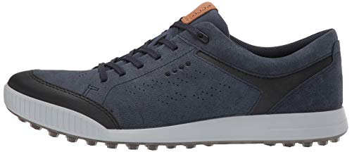 ECCO Men's Street Retro Hydromax Golf Shoe, Marine Camel Nubuck, 6-6.5