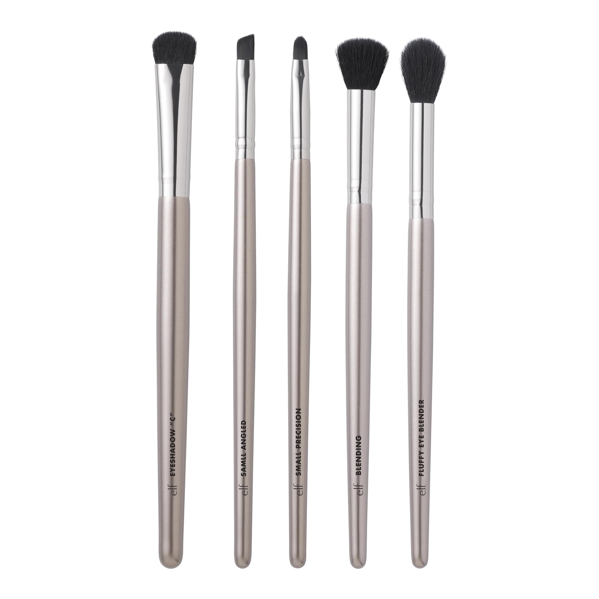 e.l.f. Smoky Eye Brush Kit, Synthetic, 5Piece Set (82021) (Brush Handle Color May Vary)