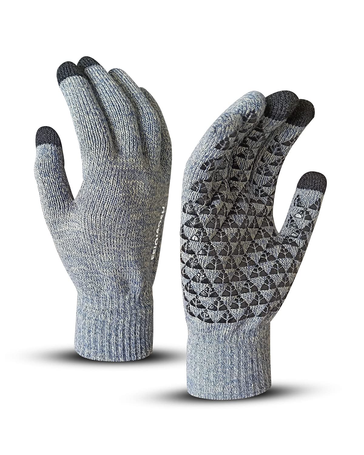 FEIQIAOSH Winter Gloves for Men Women, Upgraded Touch Screen Anti-slip Warm Gloves - Thermal Soft Knit Lining, Elastic Cuff