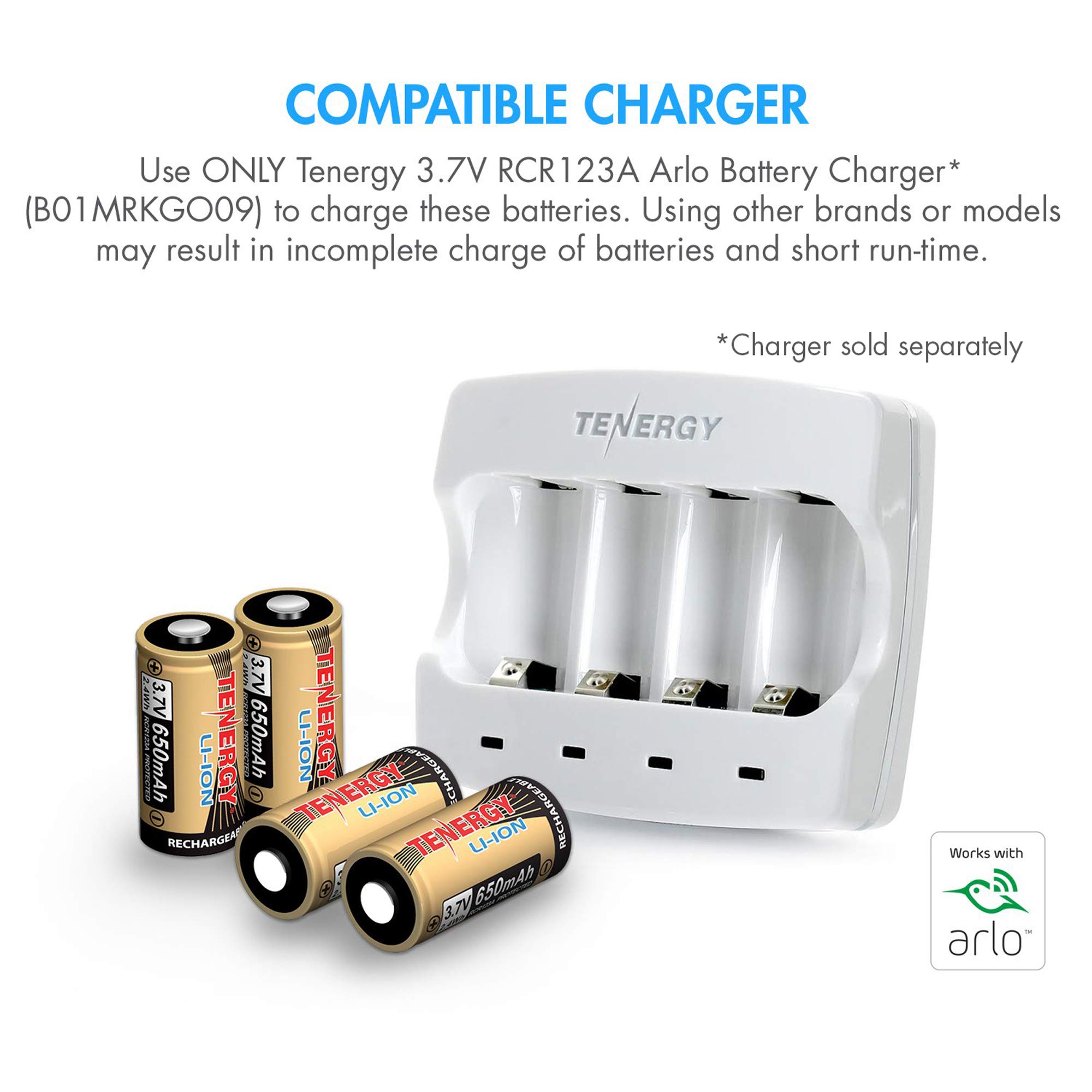 Tenergy 12 Pack Batteries Compatible with Arlo Wireless Cameras Certified Works with Arlo