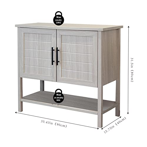 LUSUOWLZ Sideboard Storage Cabinet with USB Charger, Console Table with 2 Tire, Wooden Accent Buffet Cabinet, Console Table for Hallway Living Room & KitchenâŚ