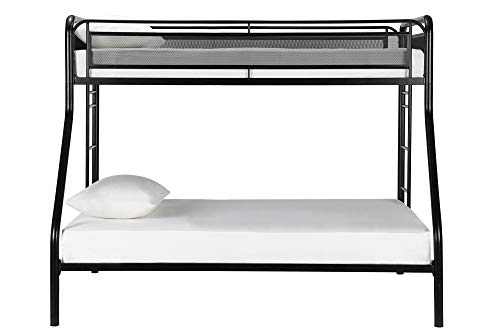 DHP Rockstar Metal Bunk Bed for Kids, Full, Black