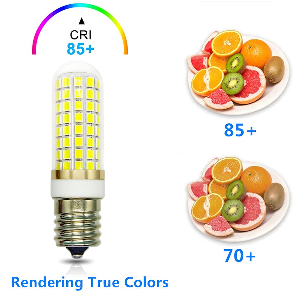 E17 Led Bulb Dimmable 8W Microwave Oven Appliance Light Bulb Equivalent to 75W/100W Halogen Bulb,Daylight White 6000K 850 Lumen AC110-130V E17 Microwave Stove Intermediate Base Light-4 Pack