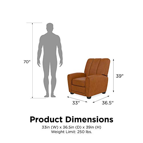 DHP Vertical Pushback, Camel Faux Leather Recliner