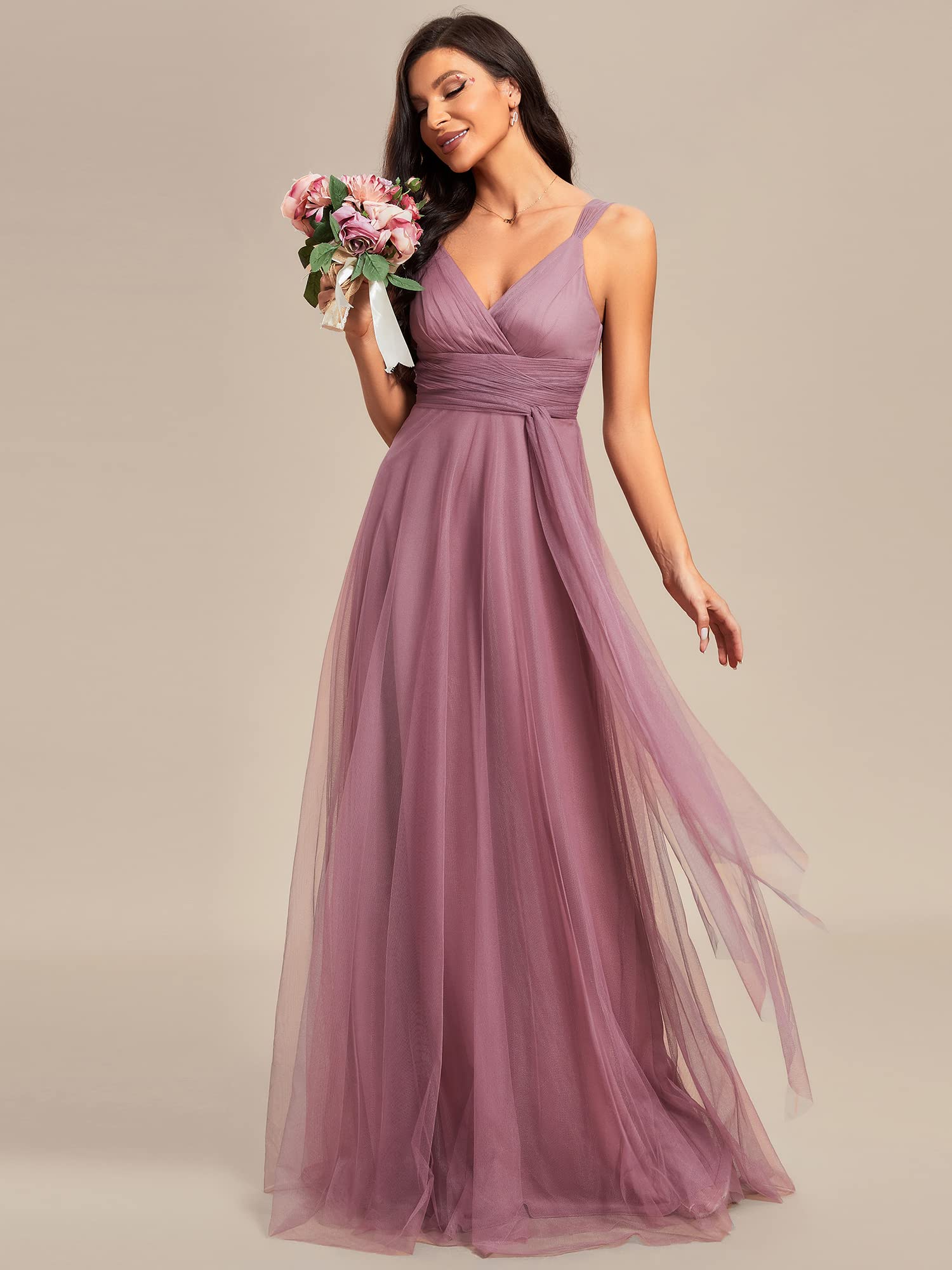 Ever-Pretty Women Elegant V Neck Sleeveless A Line Evening Cocktail Dress 04 Orchid
