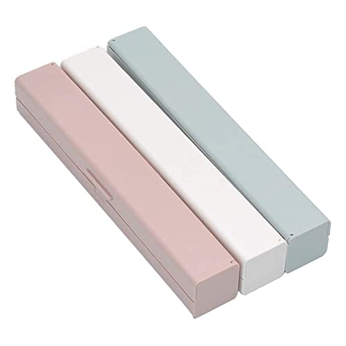 JUSTSHENGKUANG 3 Pieces Plastic Wrap Dispenser, Food Wrap Cling Film Storage Organizer, Kitchen Aluminum Foil/Foil Wax Paper Kitchen storage and organization (Color : Pink blue white)