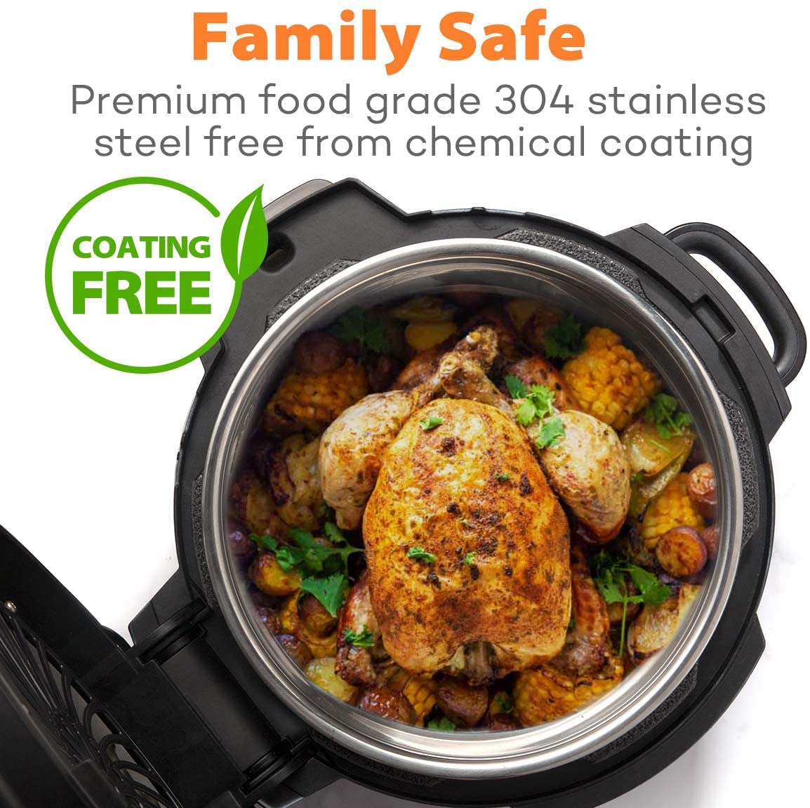 Goldlion Accessories for Ninja Foodi 8 Qt, Stainless Steel Inner Pot, Inner Pot Cover