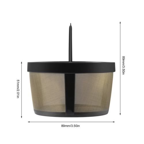 GoldTone Basket Replacement Mesh Bottom Reusable Coffee Filter, 1 Pack, Black/Gold