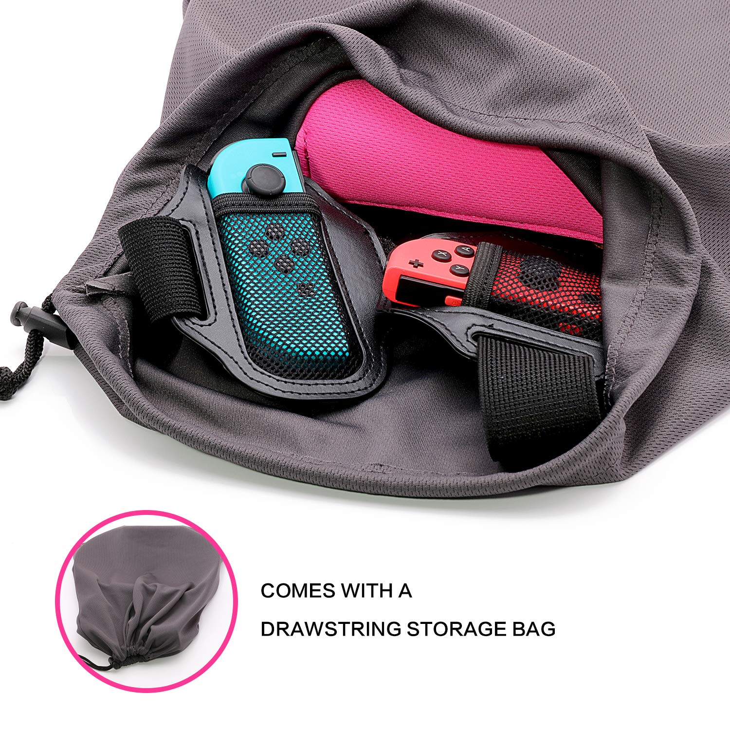 ECHZOVE Leg Strap for Nintendo Switch Sports,Wrist Band Compatible with Switch, Adjustable Leg Strap Compatible with Switch Ring Fit Adventure and Wrist Band for Switch Just Dance - 0.98ft and 1.97ft