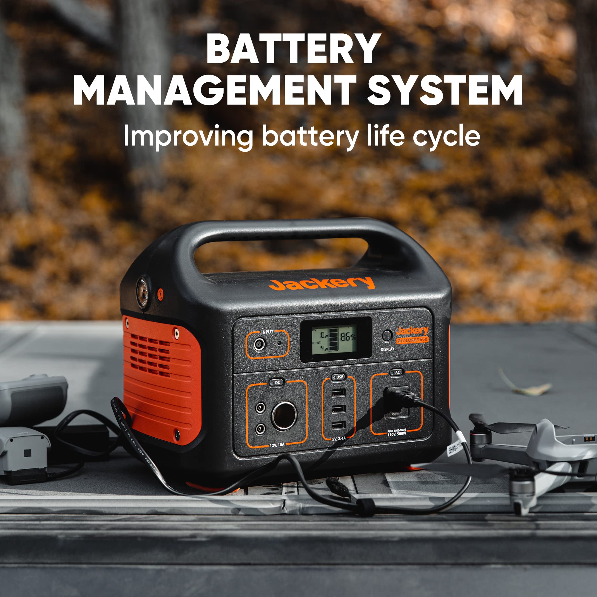 Jackery Solar Generator Explorer 500, 518Wh Portable Power Station Mobile Lithium Battery Pack with 1xSolarSaga 100 for RV Road Trip Camping, Outdoor Adventure