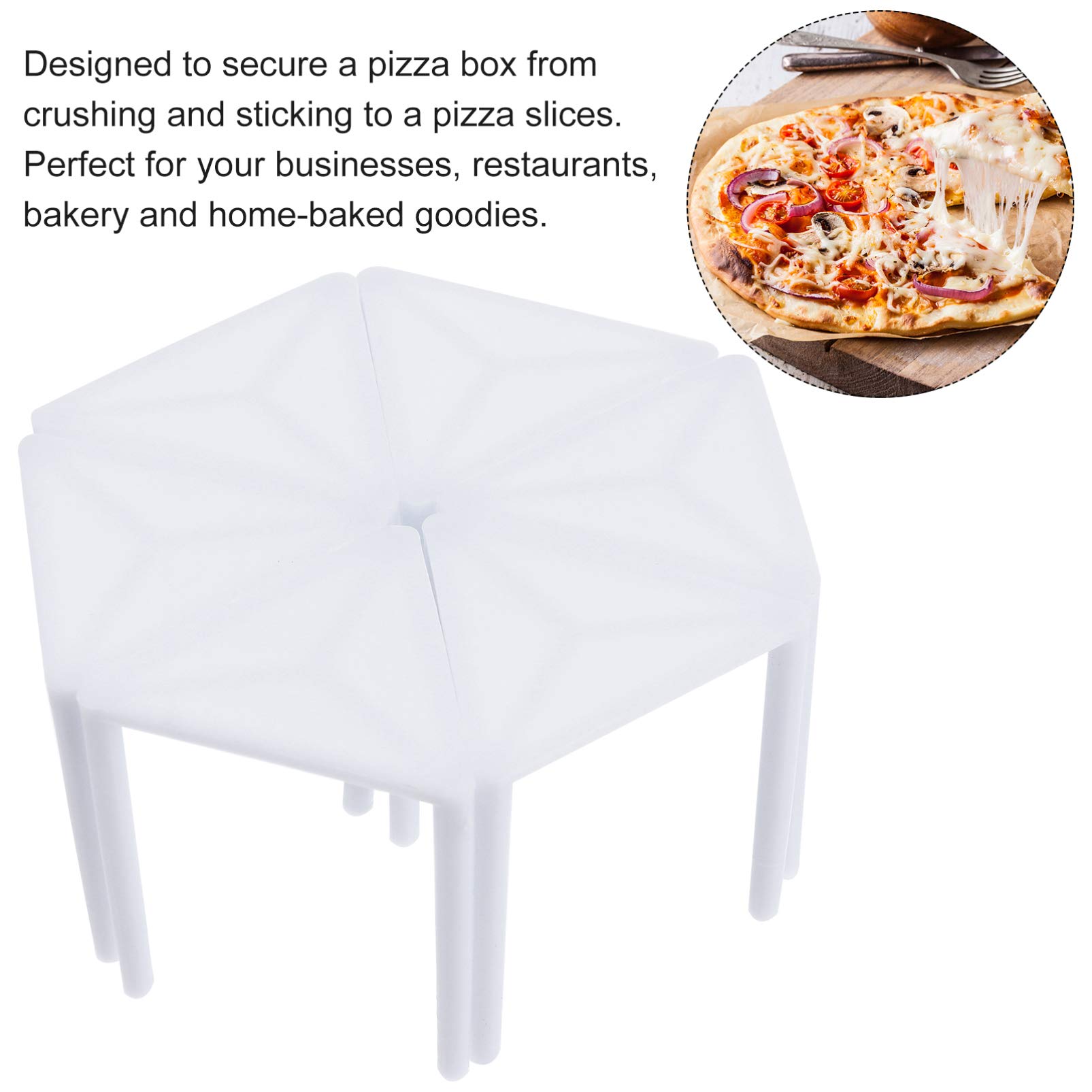 Hemoton Cake Tray 100pcs Plastic Pizza Tabletop Pizza Saver Pizza Box Table Triangle Brackets Pizza Holder White Serving Tray