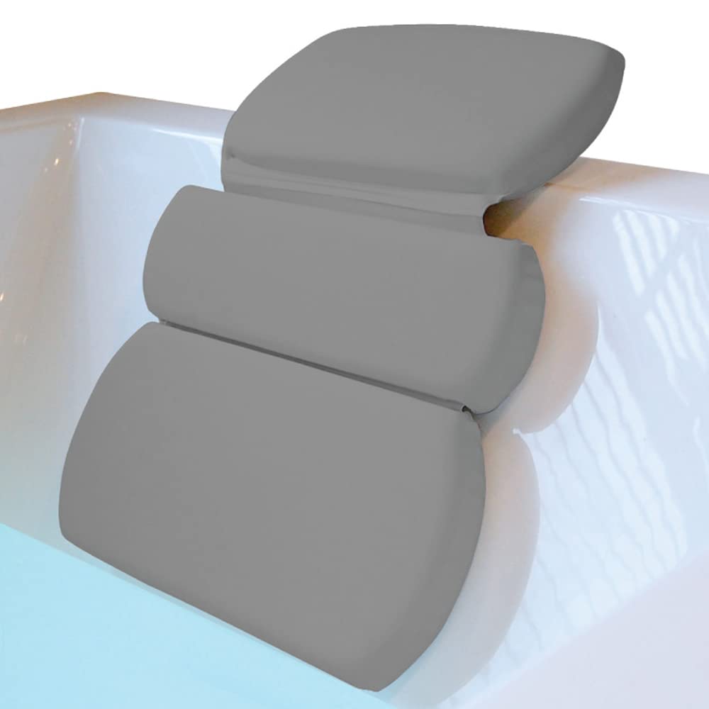 Gorilla Grip Bath Pillow for Tub, Comfortable Bathtub Pillows for Neck Head and Back Support, Strong Suction Waterproof Headrest, Cushion Rest for Curved or Straight Tubs, Spa Accessories, Spa Blue