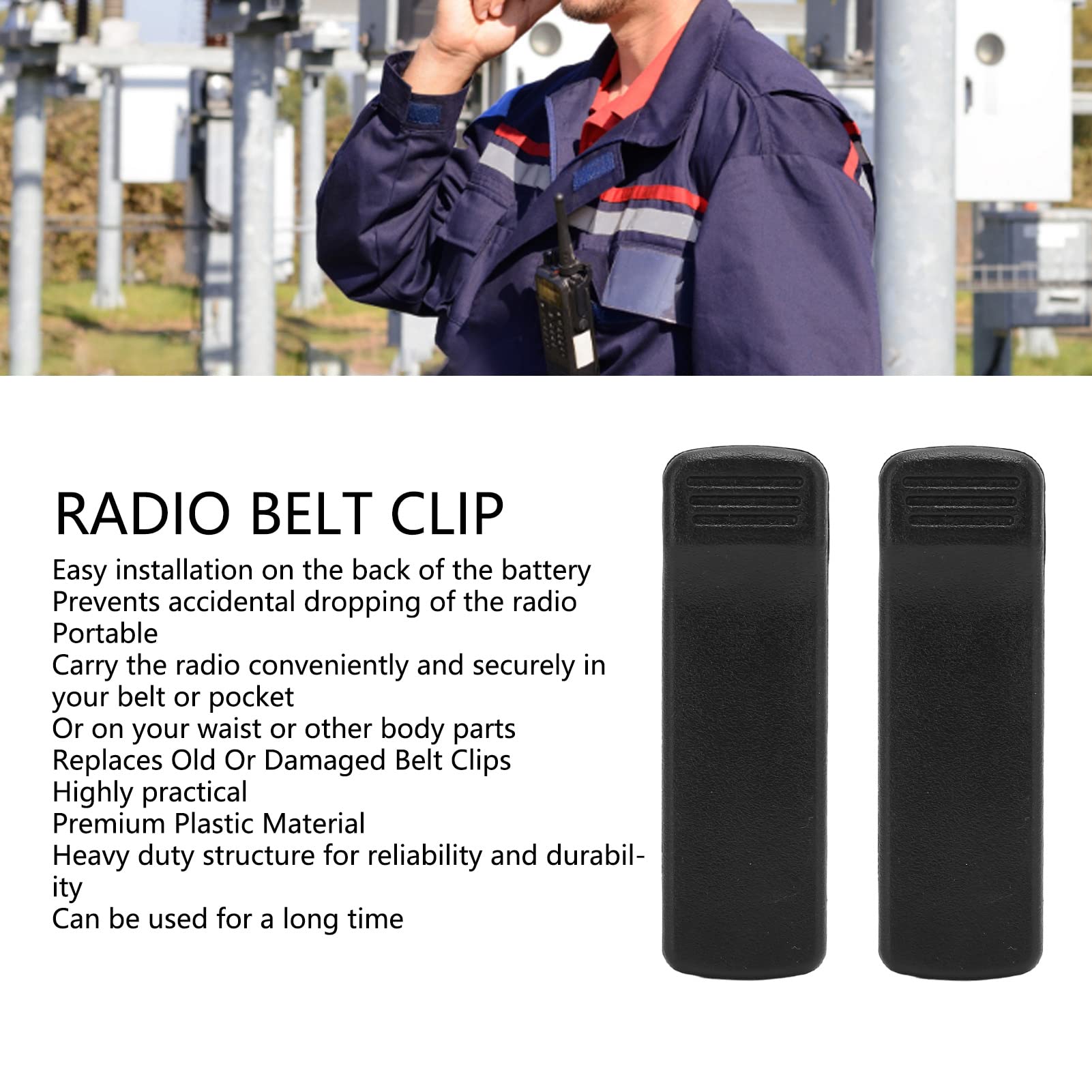 KUIDAMOS Radio Belt Clip, 2pcs Walkie Talkie Belt Clip Plastic for XTS 3000 for APX6000 for XTS 4250