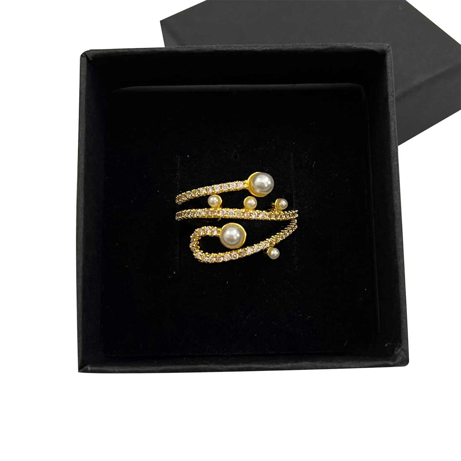 Gold Plated Rings for Women Knuckle Rings Open Rings Adjustable (A)