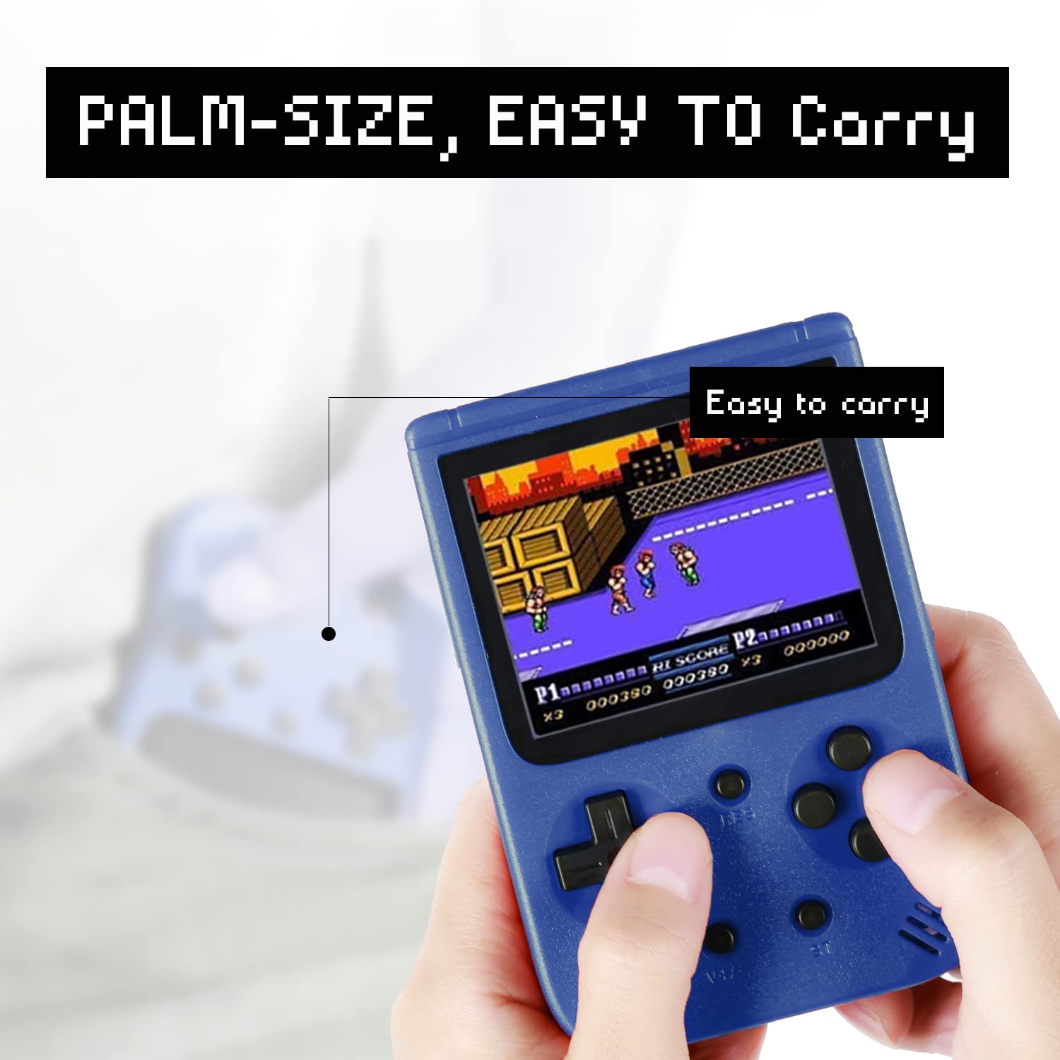 Handheld Game Console, Retro Mini Game Player,500 Classical FC Games, Support for Connecting TV & Two Players with Rechargeable Battery Gift for Kids and Adult