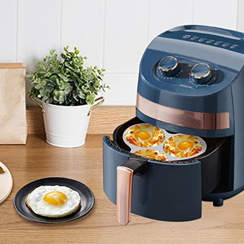 Egg Mould For Air Fryer | Silicone Poached Egg Moulds | Multipurpose Cupcake Tray Egg Mould | Reusable Silicone Muffin Pans Egg Bite Molds Kitchen Gadgets For 6 QT-10 QT Air Fryer Accessories